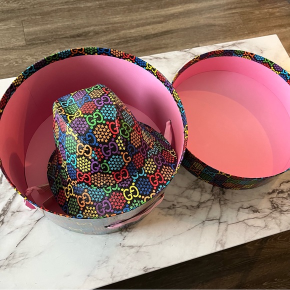 Gucci | Accessories | Gucci Rainbow Monogram Hat Box | Poshmark